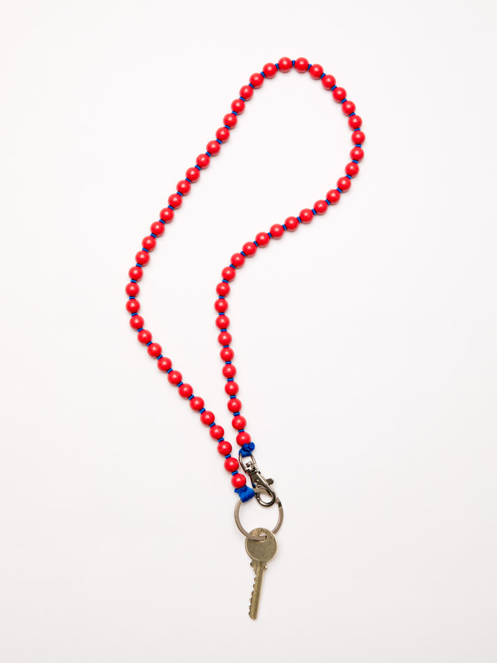 Perlen Long Keychain - red raspberry/blue – Driftless Goods
