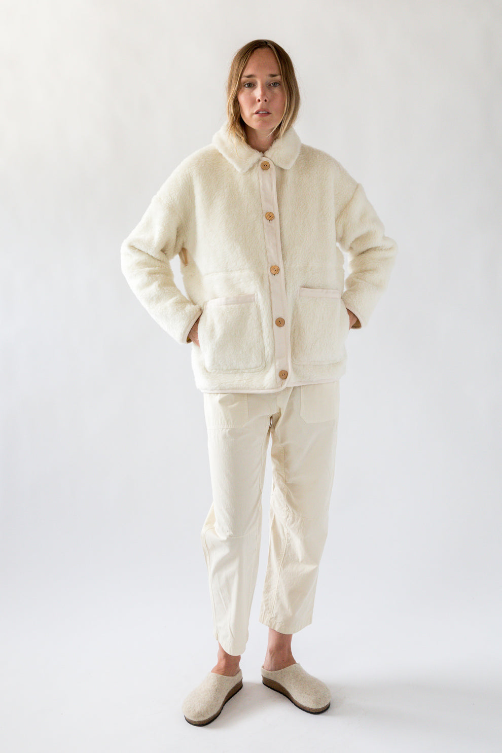 Unisex Reversible 100% Merino Wool Fleece Jacket - Natural – Driftless ...